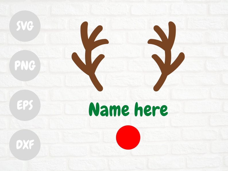 Marco Rudolph SVG, Marco de reno svg, DXF, PNG, eps, Navidad svg ...