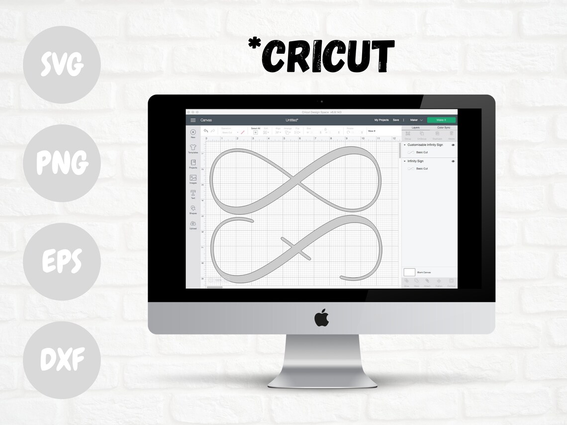 Infinity Sign SVG PNG DXF Eps Customizable Infinity - Etsy