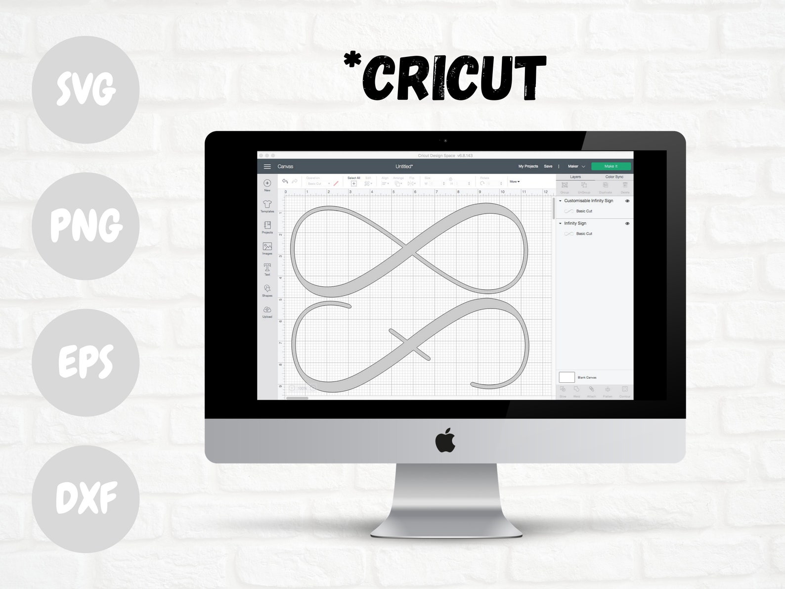 Infinity Sign SVG PNG DXF Eps Customizable Infinity - Etsy