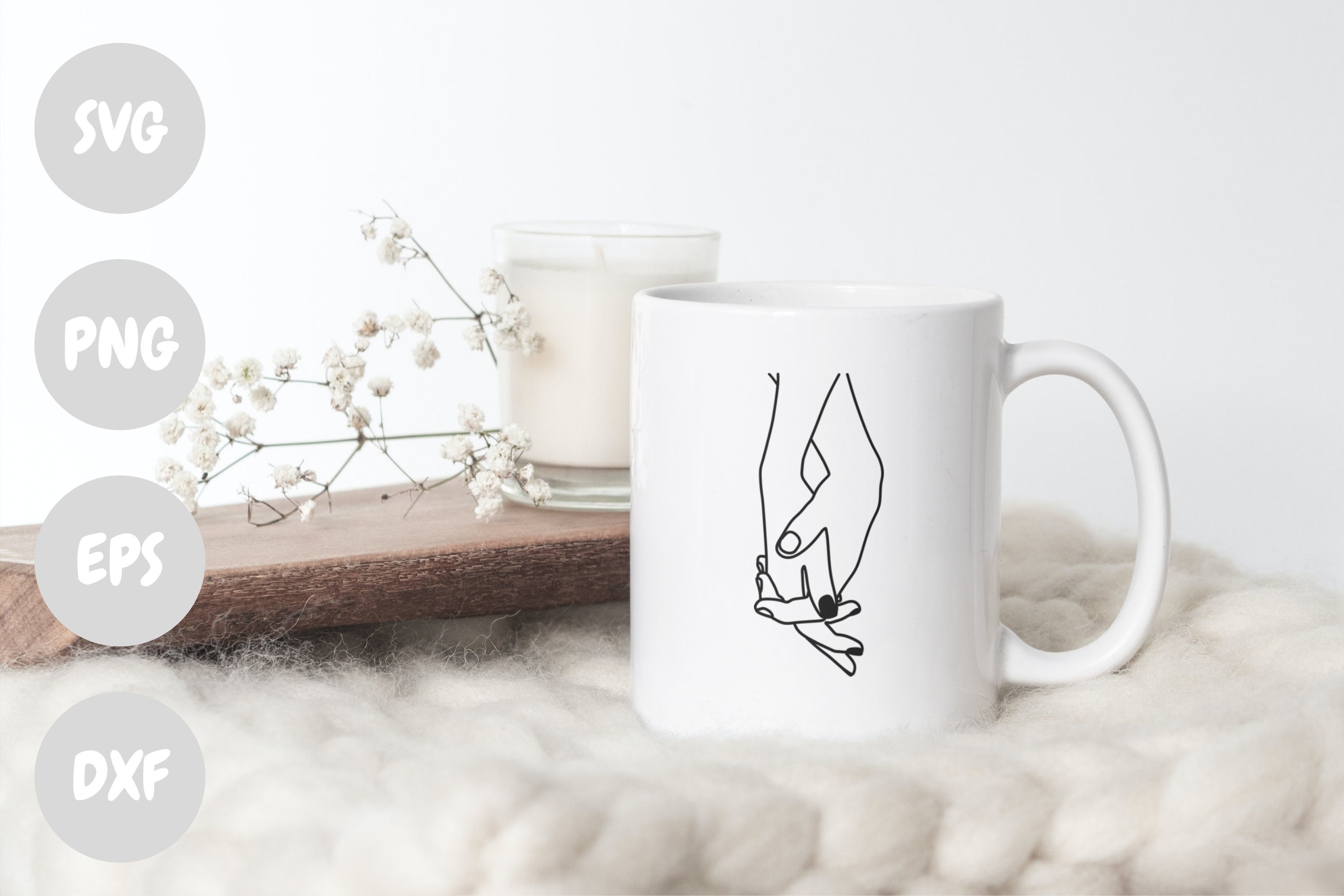 Line Art Couple Holding Hands SVG, Minimalist SVG, Cut File, DXF, Png ...