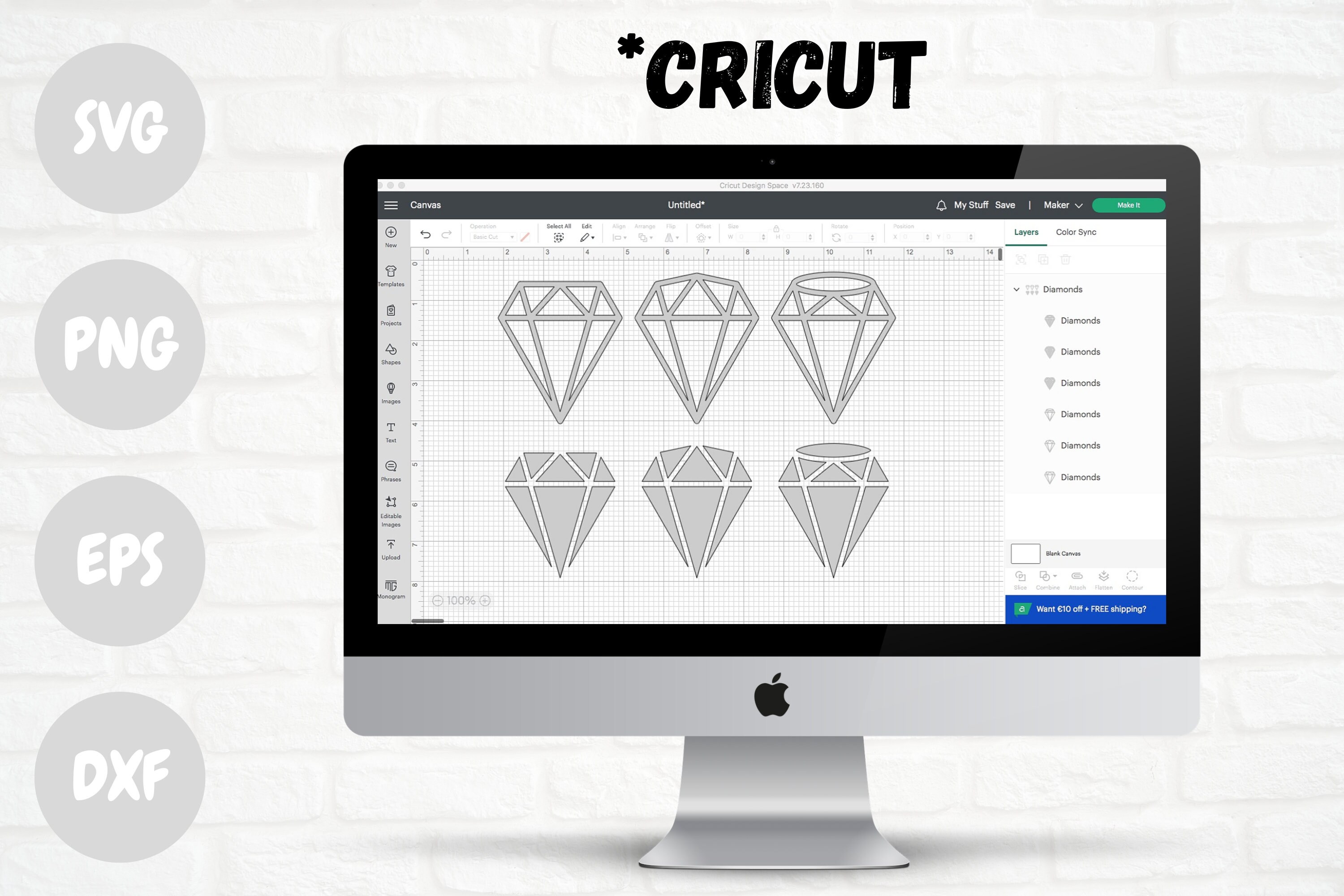 Diamond Shape SVG Bundle, Diamond Outline Svg, PNG, EPS, Dxf, Instant ...