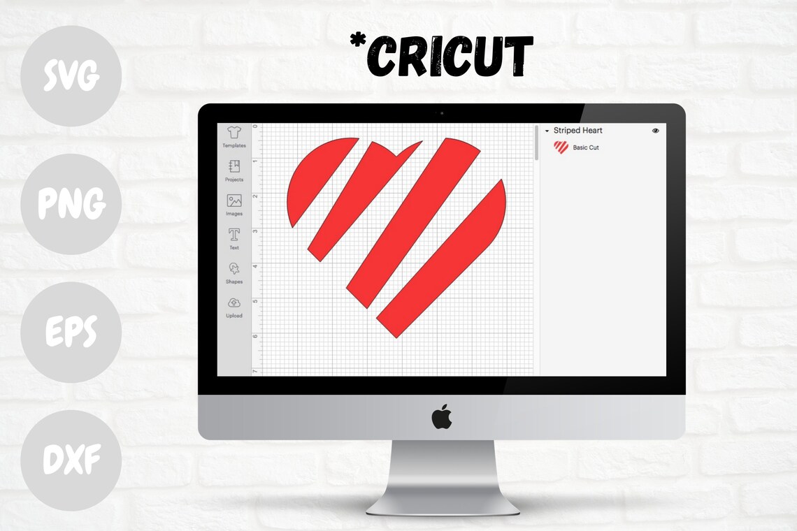 Striped Heart SVG PNG DXF Esp Valentines Day Love Heart - Etsy