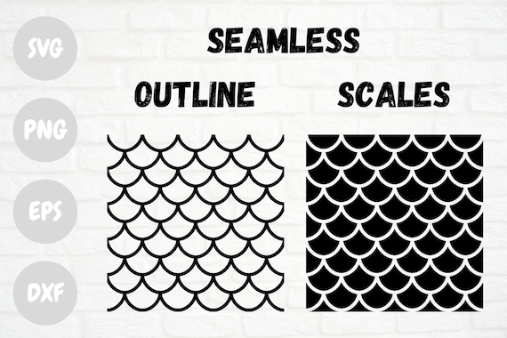Ecailles de sirène SVG PNG DXF eps fichier svg contour | Etsy France
