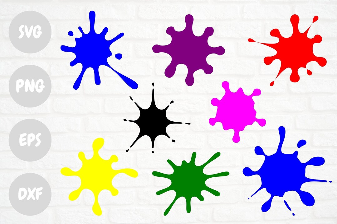 Splatter SVG Bundle, Paint Splat, Cut File, Instant Download, PNG, DXF ...