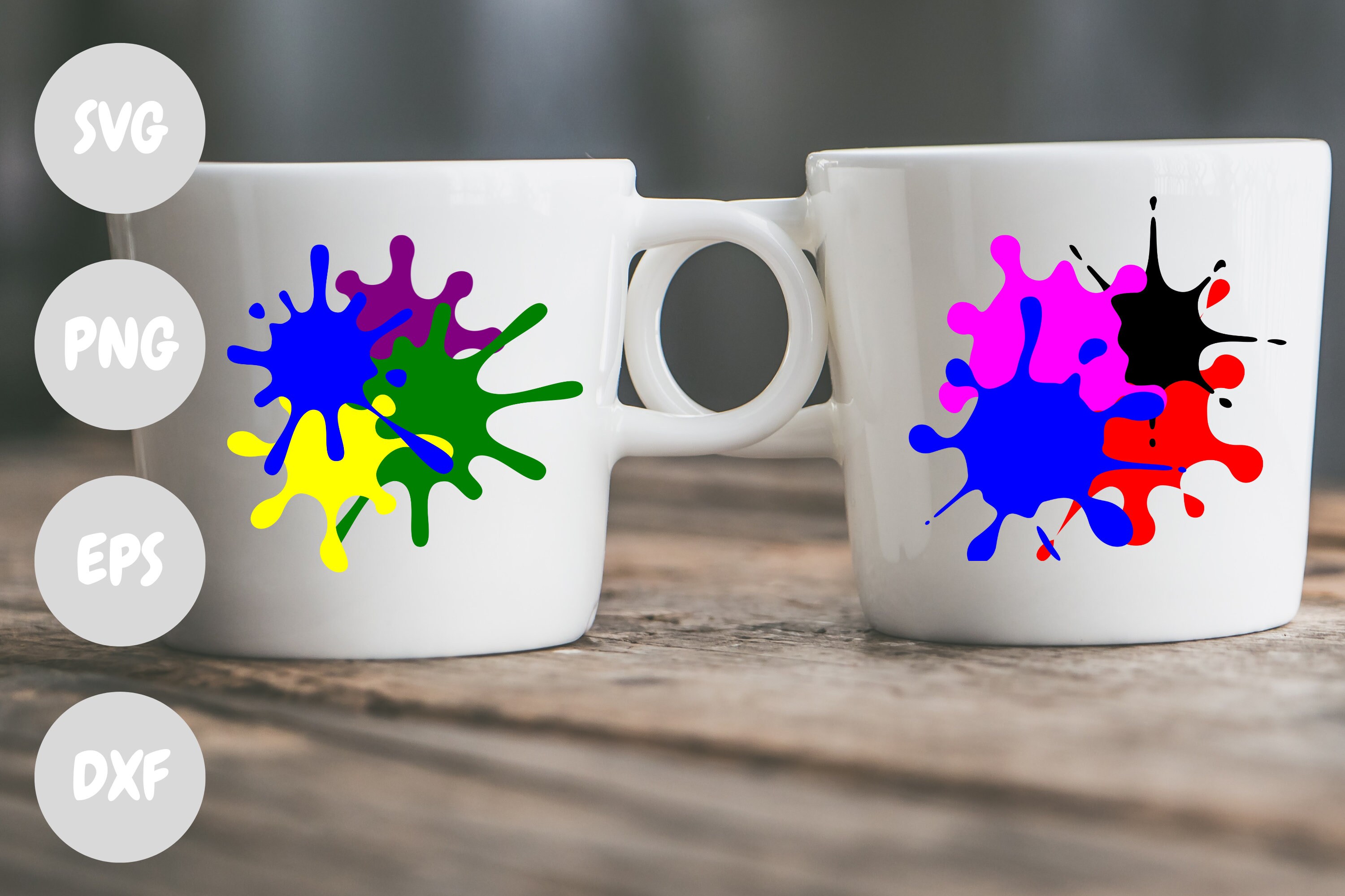 Splatter SVG Bundle, Paint Splat, Cut File, Instant Download, PNG, DXF ...