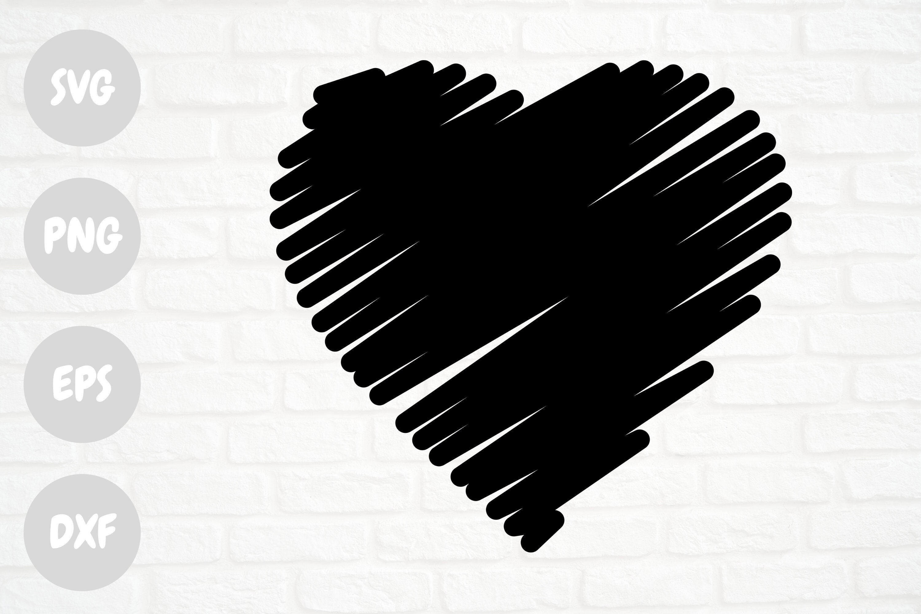 Scribble Heart SVG, PNG, DXF, Eps Valentines Day, Love Svg, Cut File ...