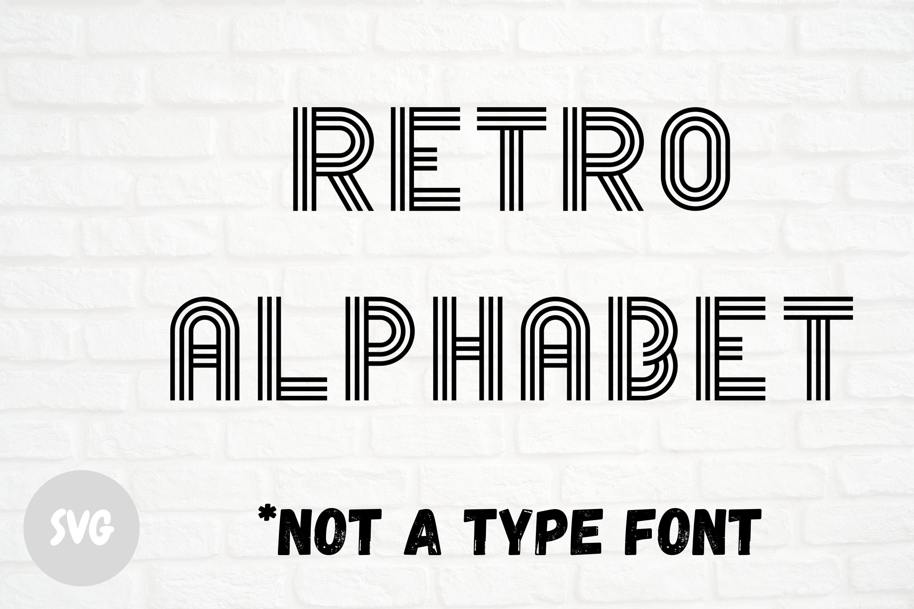 Retro Alphabet SVG, Retro Numbers SVG, Line Numbers SVG, 3 Lines Retro ...