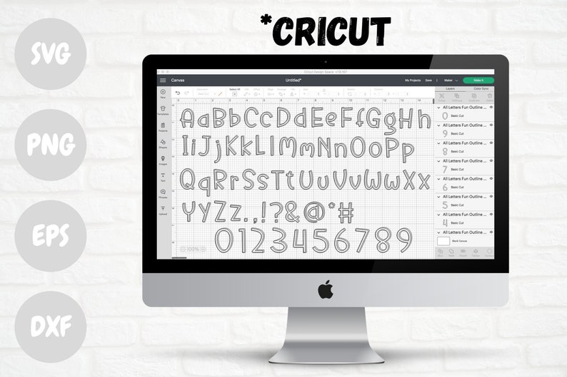 Fun Alphabet Outline SVG, PNG, Dxf, Eps, Instant Download, Cut File ...