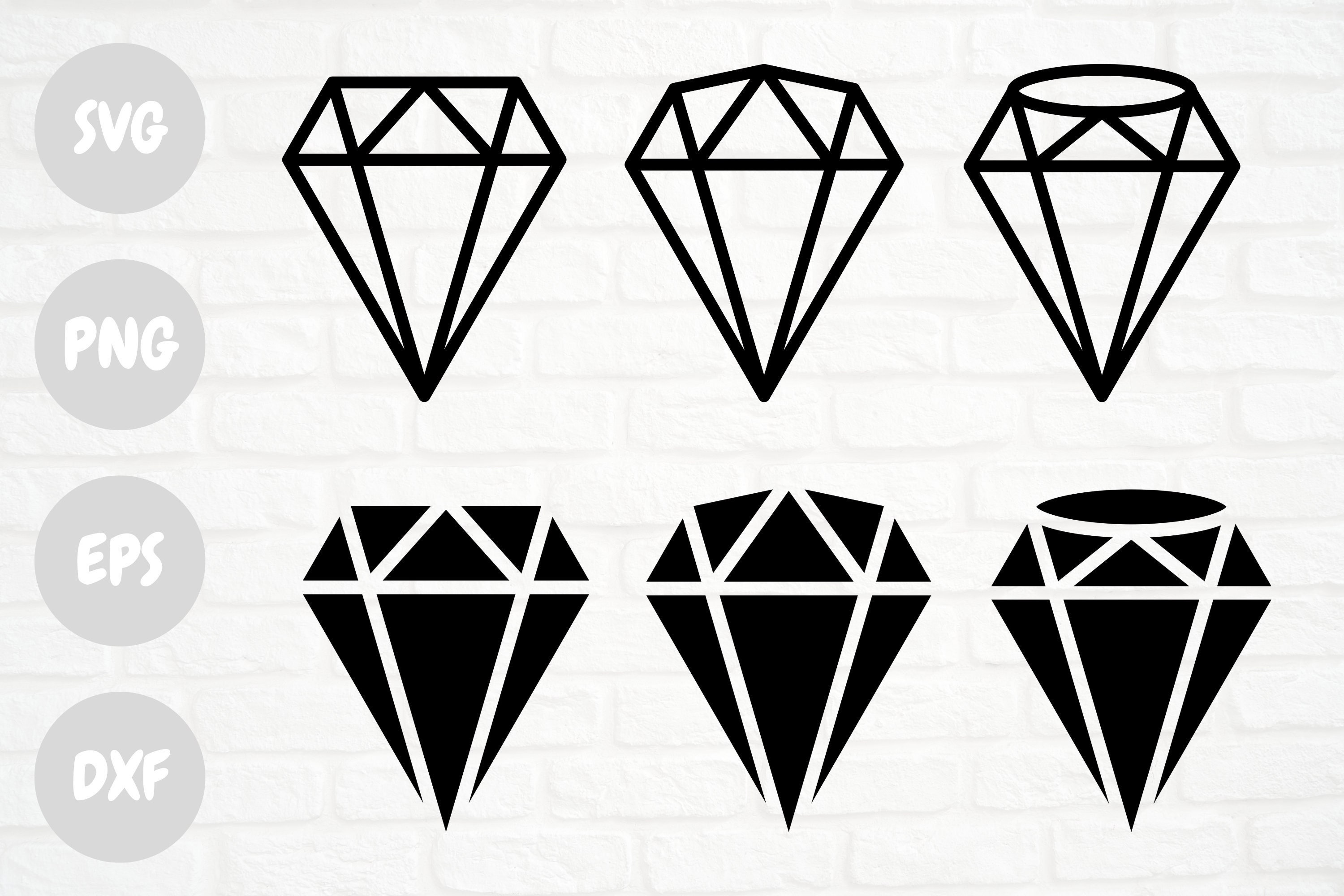 Diamond Shape SVG Bundle, Diamond Outline Svg, PNG, EPS, Dxf, Instant ...