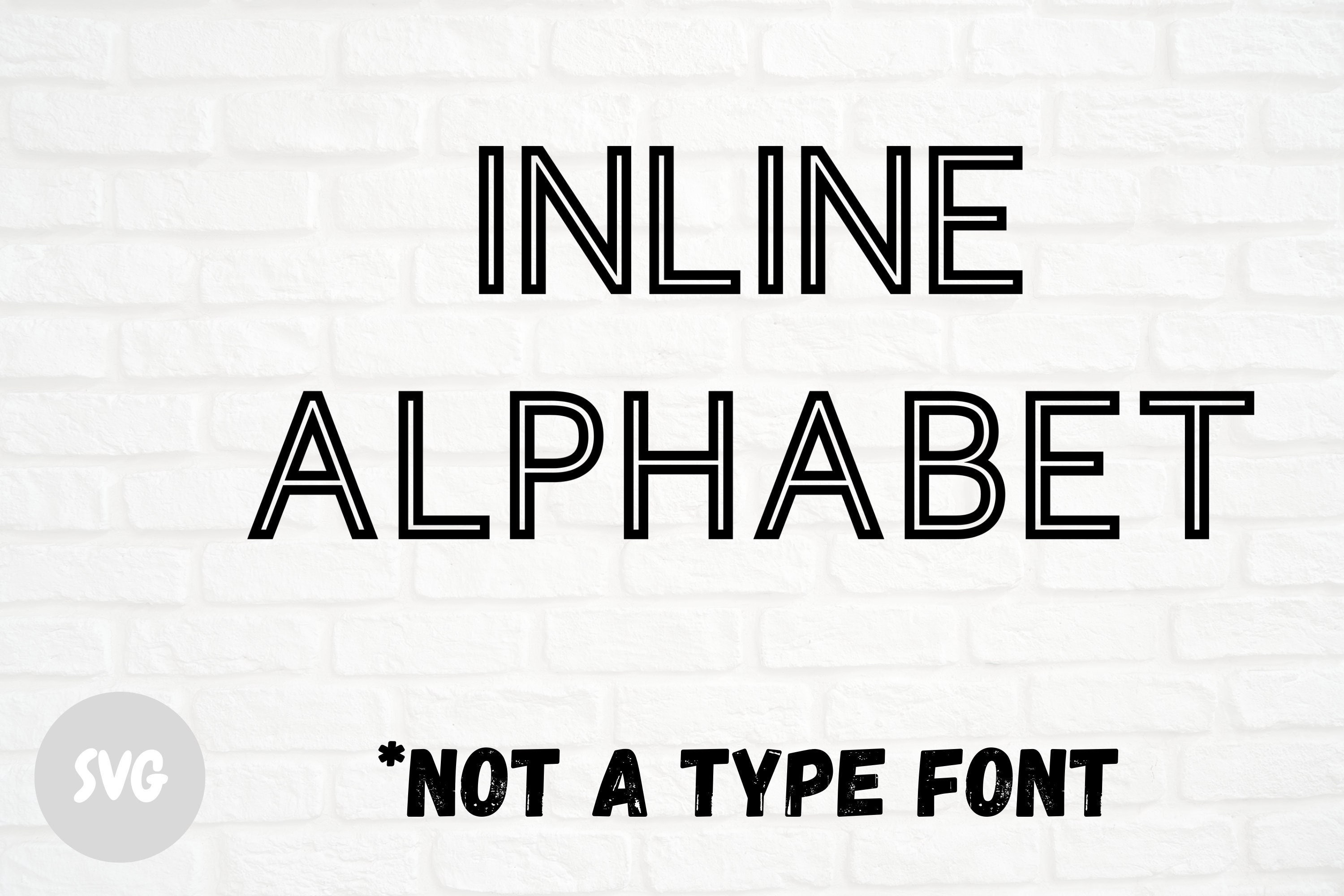 Inline Alphabet SVG, CAPS Letter Only, Instant Download, Cut File ...