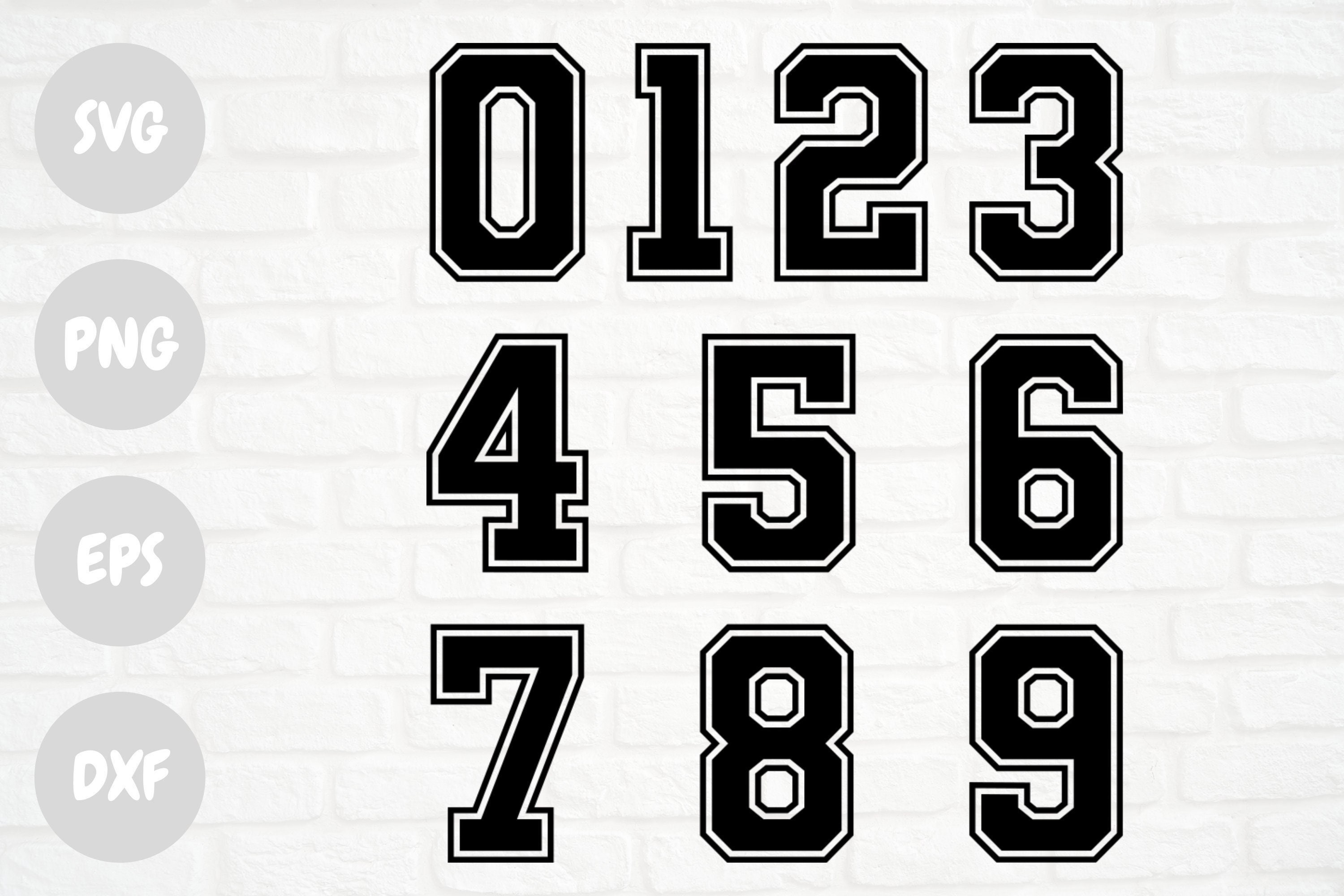 Sport Numbers SVG, PNG, DXF, Eps, Instant Download, Cut File, Cricut ...