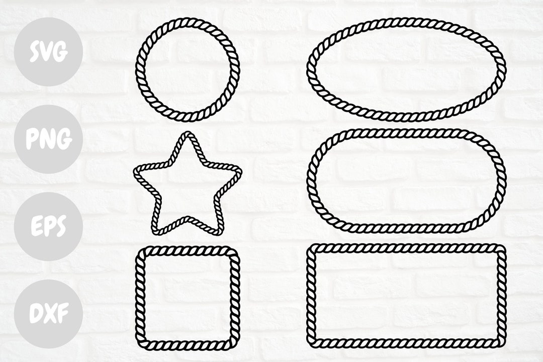 Rope Frames SVG Bundle, Cut File, Instant Download, PNG, DXF, Eps ...
