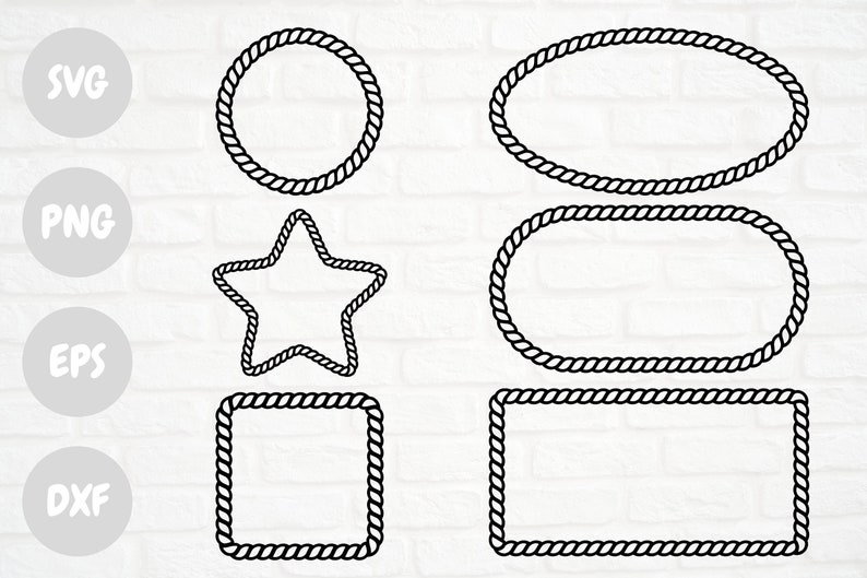 Rope Frames SVG Bundle, Cut File, Instant Download, PNG, DXF, Eps ...