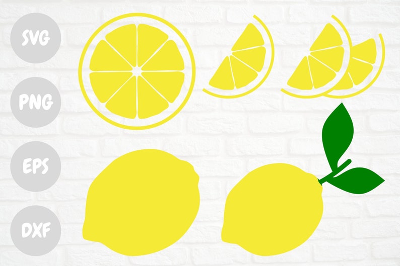 Lemon SVG, DXF, PNG, Eps, Lemon Slice Svg, Summer Svg, Instant Download ...