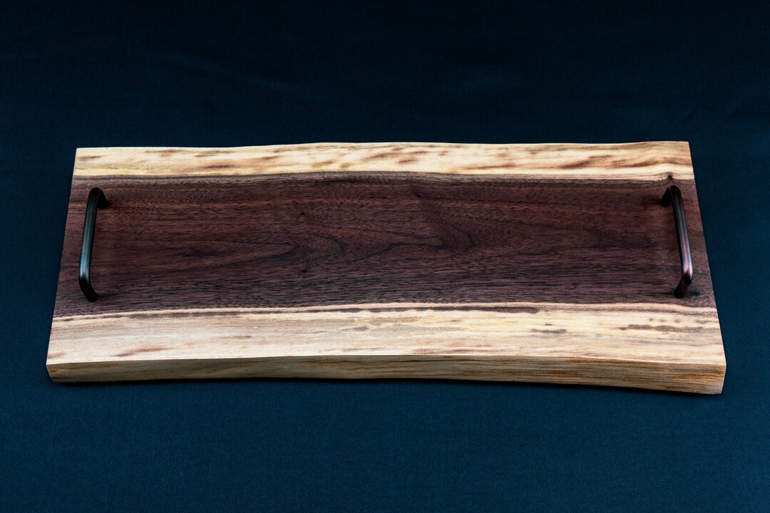 Black Walnut Charcuterie Board W/ Rustic Handles - Etsy