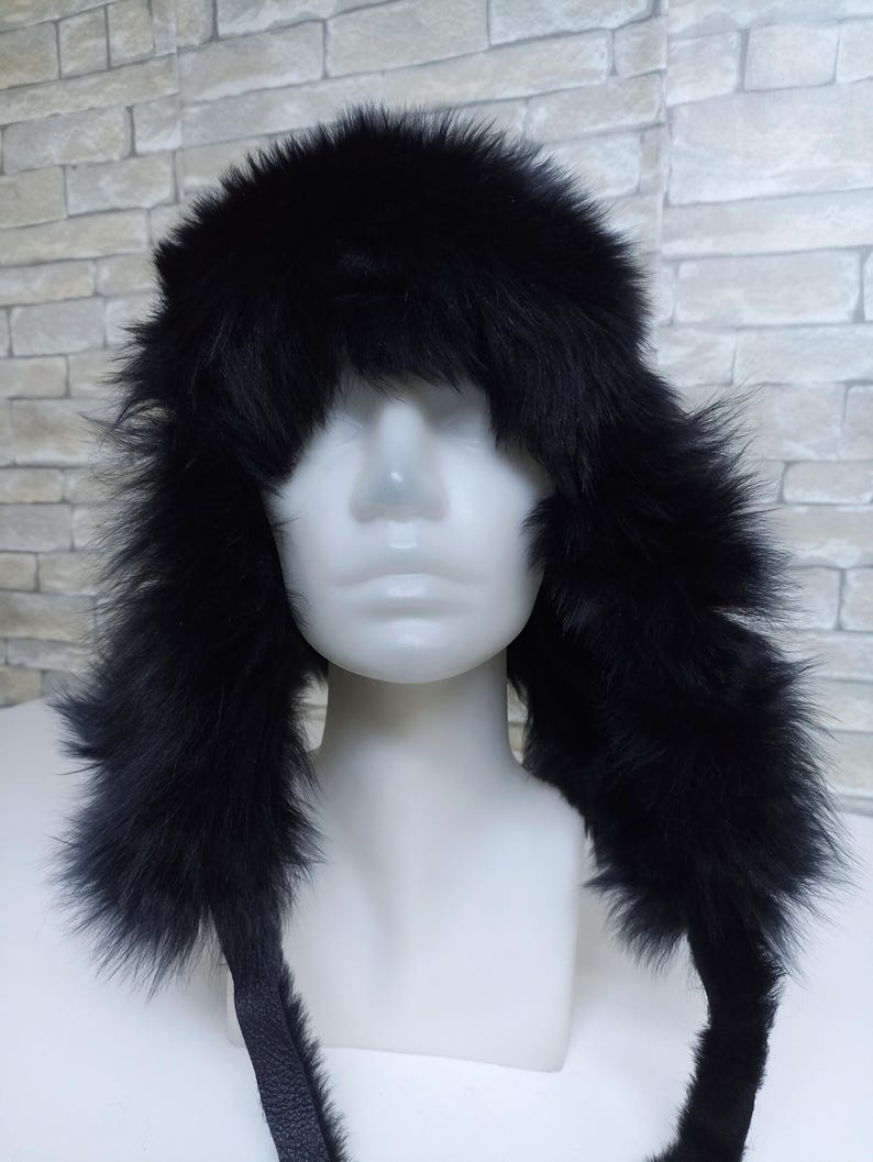 Handmade Sheepskin Fur Trapper Hat, Leather Aviator Winter Hat - Etsy ...
