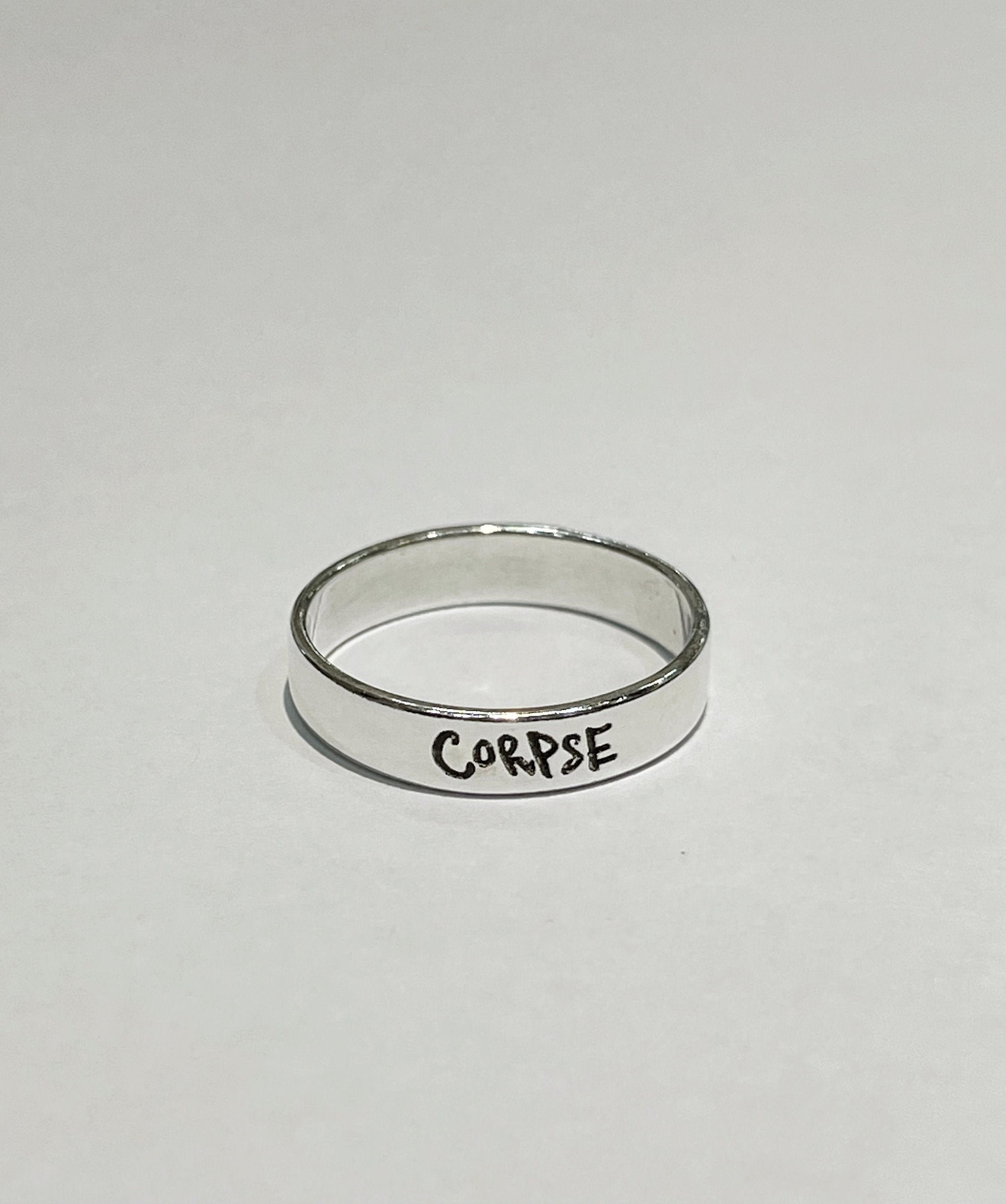 CORPSE handwriting ring Corpse husband custom engraved rings | Etsy