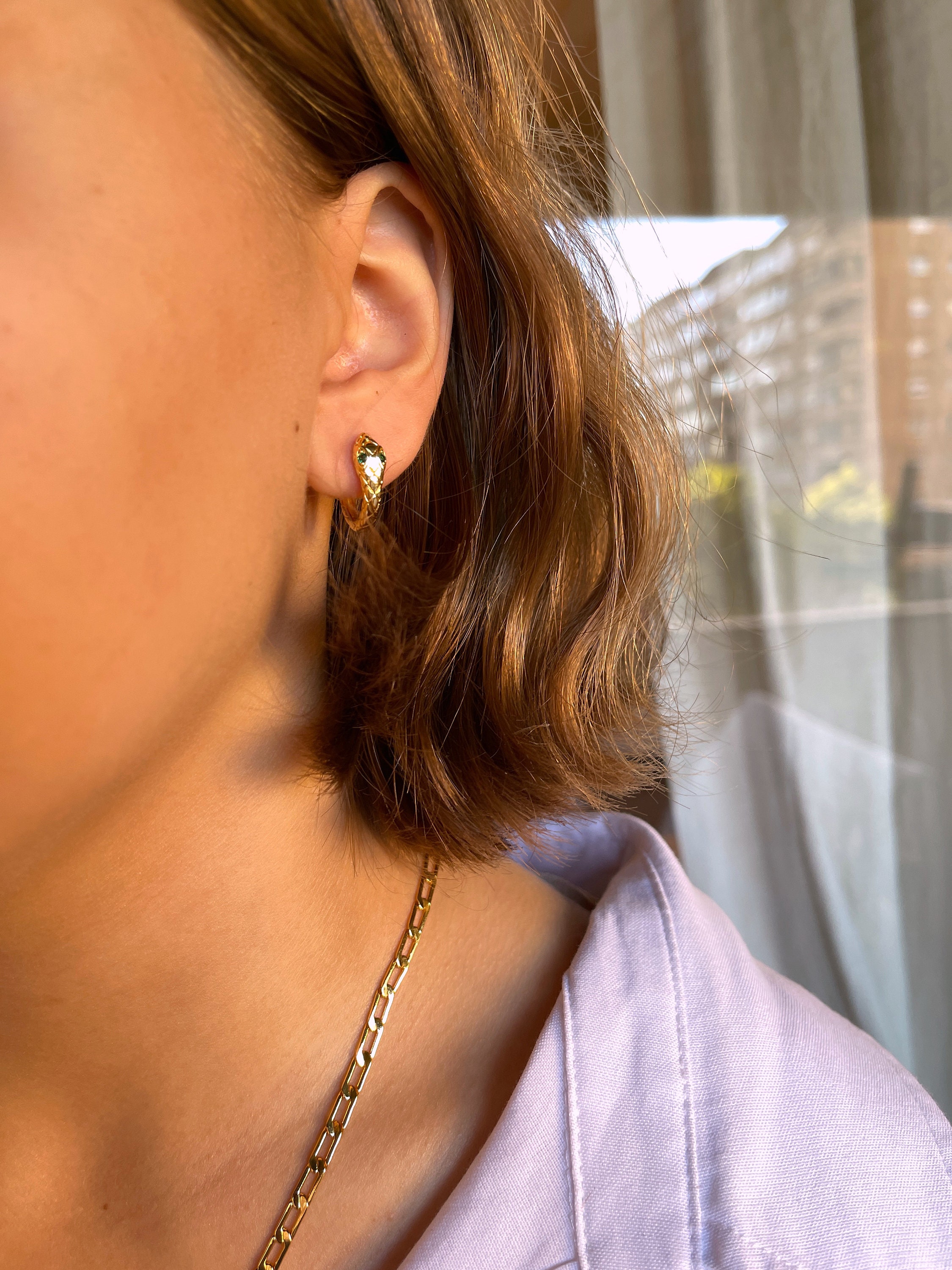 18k Gold-filled Elegant Staple Chain Solid Link Necklace Thick Gold ...