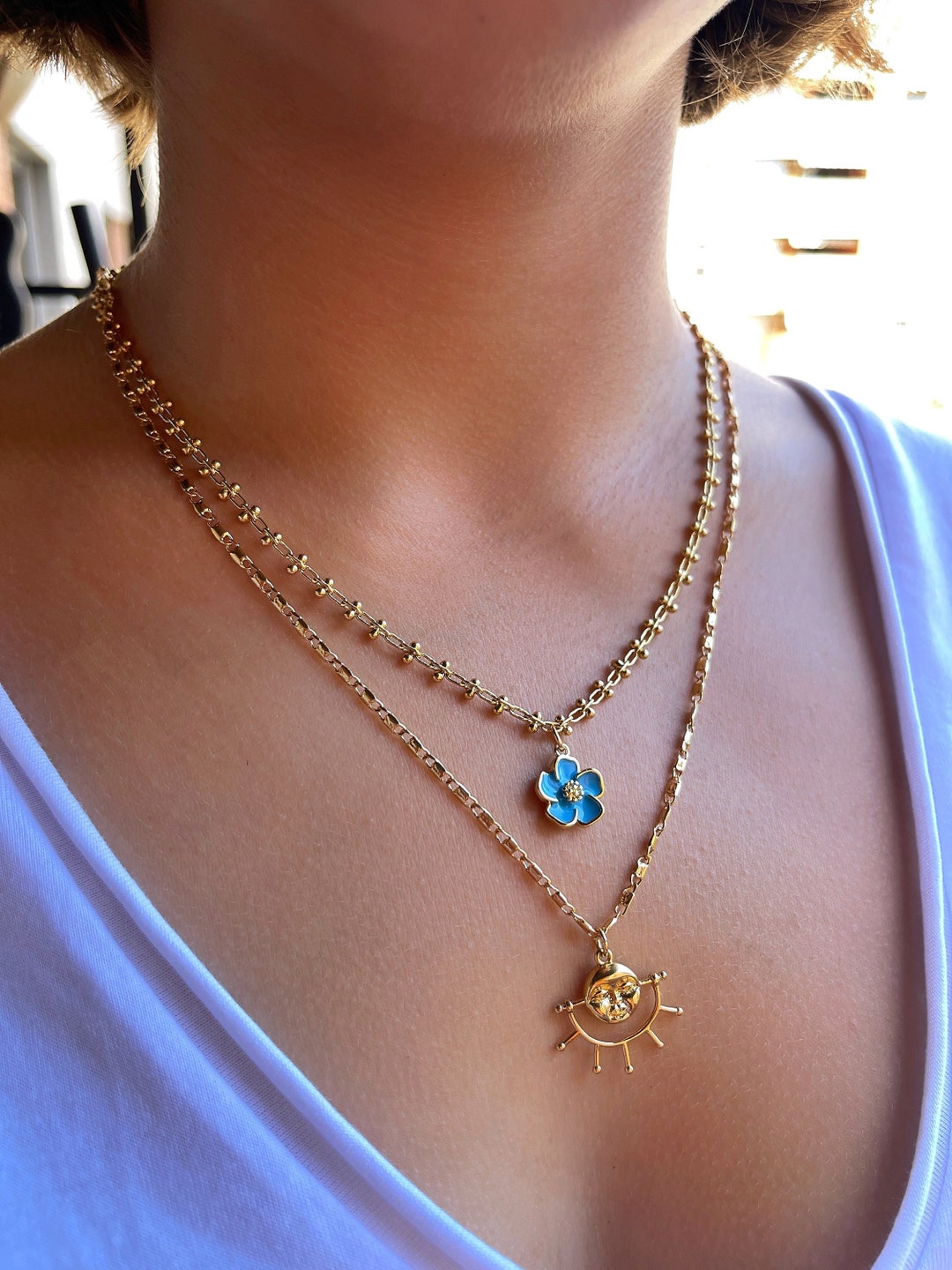 18K Gold • Elegant Large Staple Chain • Solid Link Necklace • Thick ...