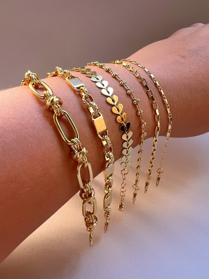 18K Gold Bracelet With Gold Balls Trendy Gold Bracelets Thick Gold Bracelet Multilayer Gold ...