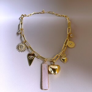 18K Gold Filled • Elegant Large Charm Clip Chain Thick Gold Chain ...
