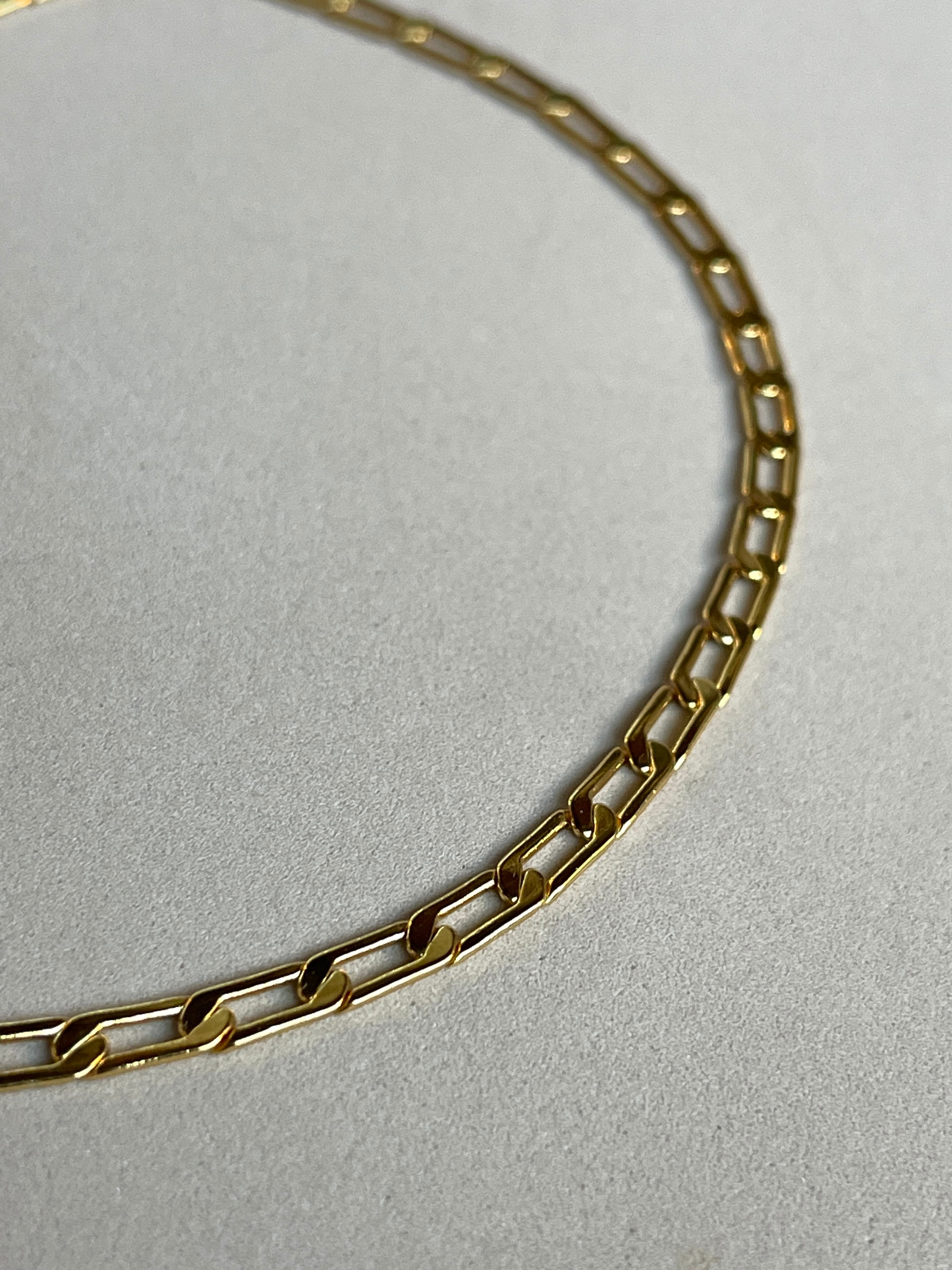 18k Gold-filled Elegant Staple Chain Solid Link Necklace Thick Gold ...