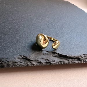 18k Gold • Twisted Teardrop Open Ring • Elegant and Hypoallergenic ...