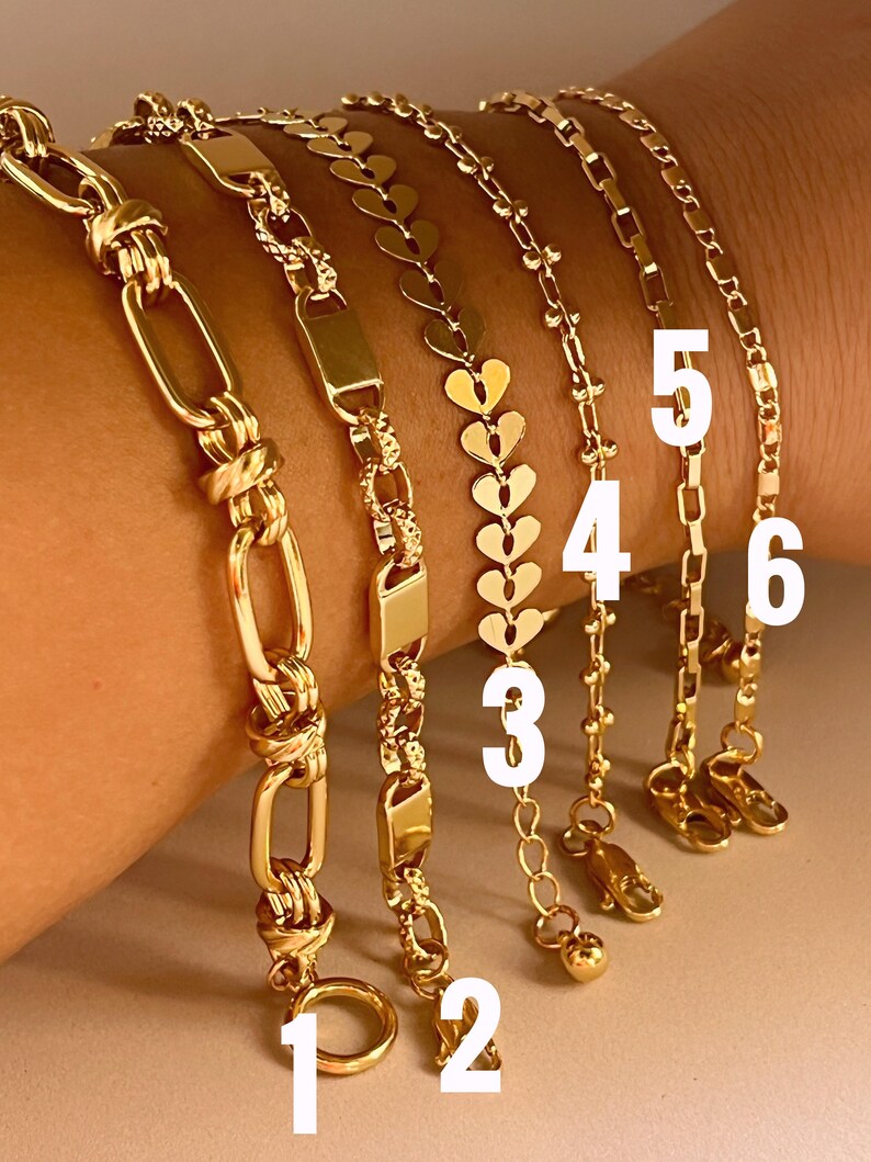 18K Gold Bracelet With Gold Balls Trendy Gold Bracelets Thick Gold Bracelet Multilayer Gold ...