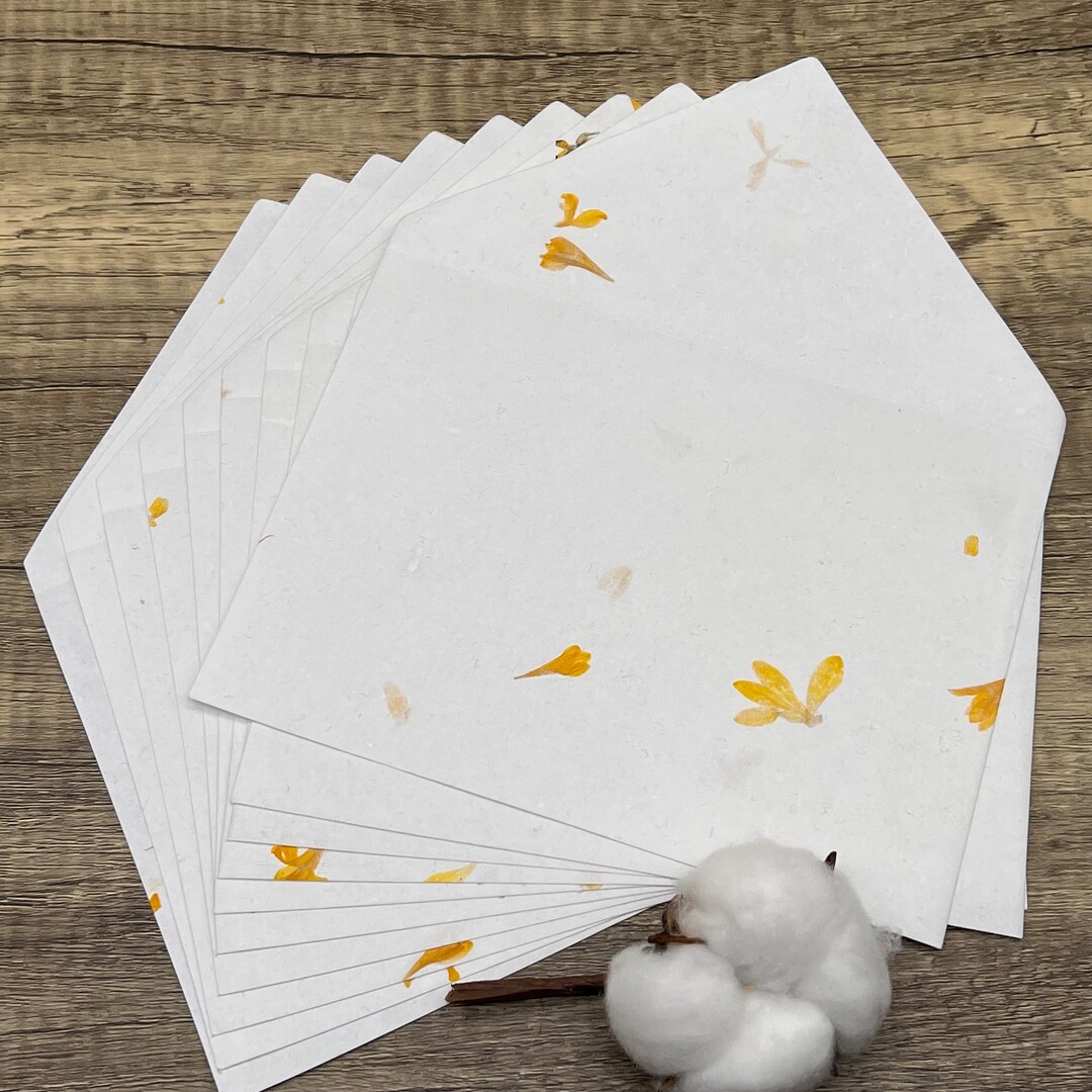10 Flower Petal Cotton Paper Envelope Liners for 5x7 Envelopes ...