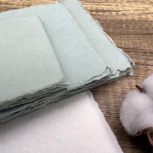 Light Sage Handmade Cotton Paper | Deckle Edge Paper 10 Sheets | 300gsm ...