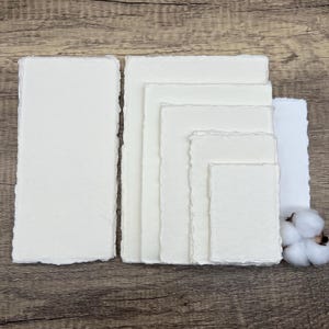 Ivory Handmade Cotton Paper | Deckle Edge Paper 10 Sheets | 150gsm ...