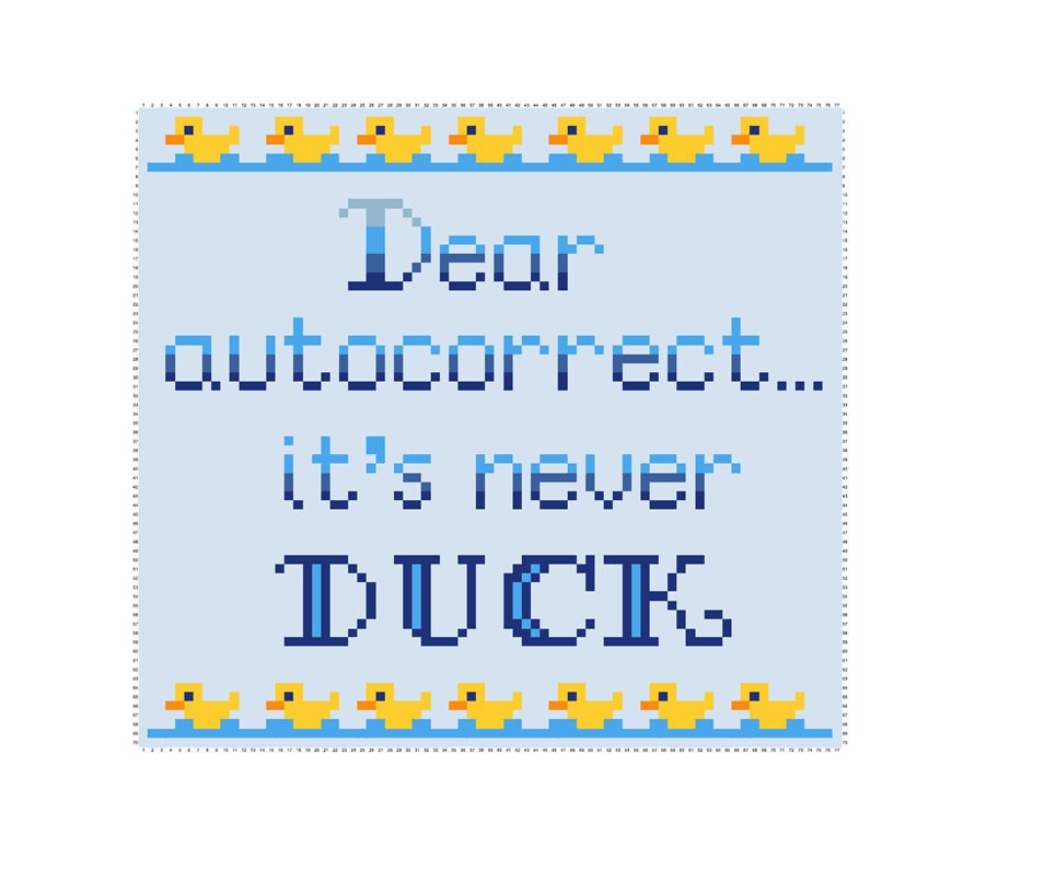 Dear Autocorrect It's Never Duck Cross Stitch Pattern - Etsy