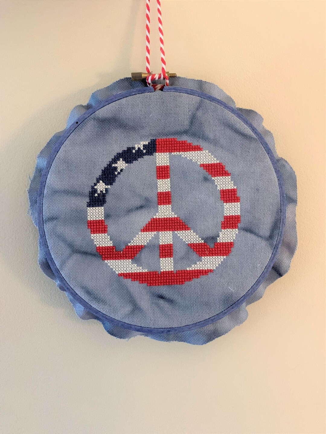 American Flag Peace Sign Cross Stitch Pattern (PDF Pattern) - Etsy