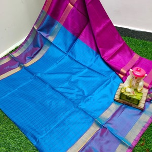 Uppada Pattu Small Checks Saree - Etsy