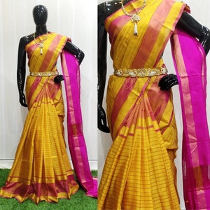Uppada Pattu Small Checks Saree - Etsy