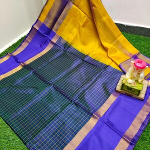 Uppada Pattu Small Checks Saree - Etsy