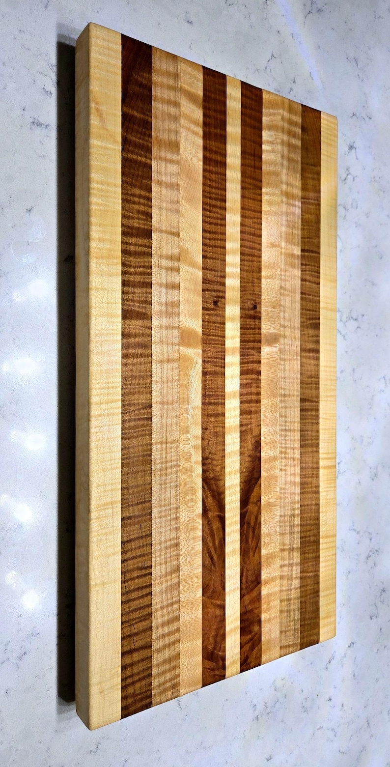 Handmade Curly Maple Cutting Board: Rustic Wood Charcuterie Board - Etsy