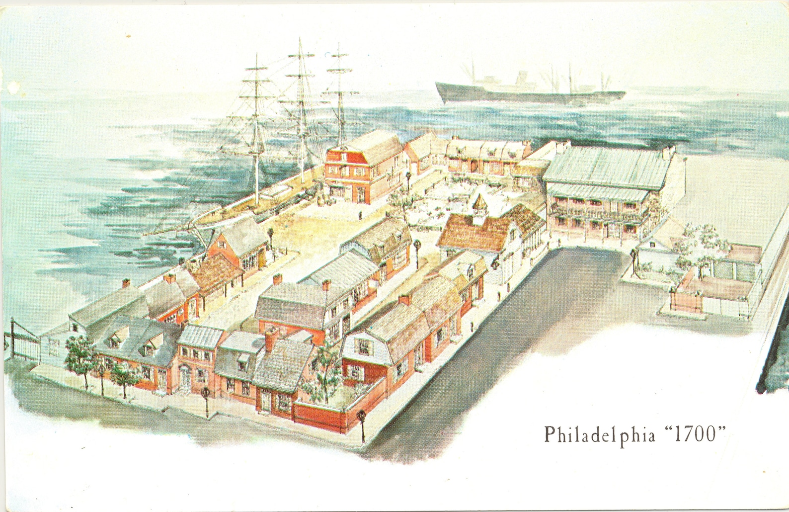 Color poster 11x14 of the Philadelphia 1700. Unknown former | Etsy