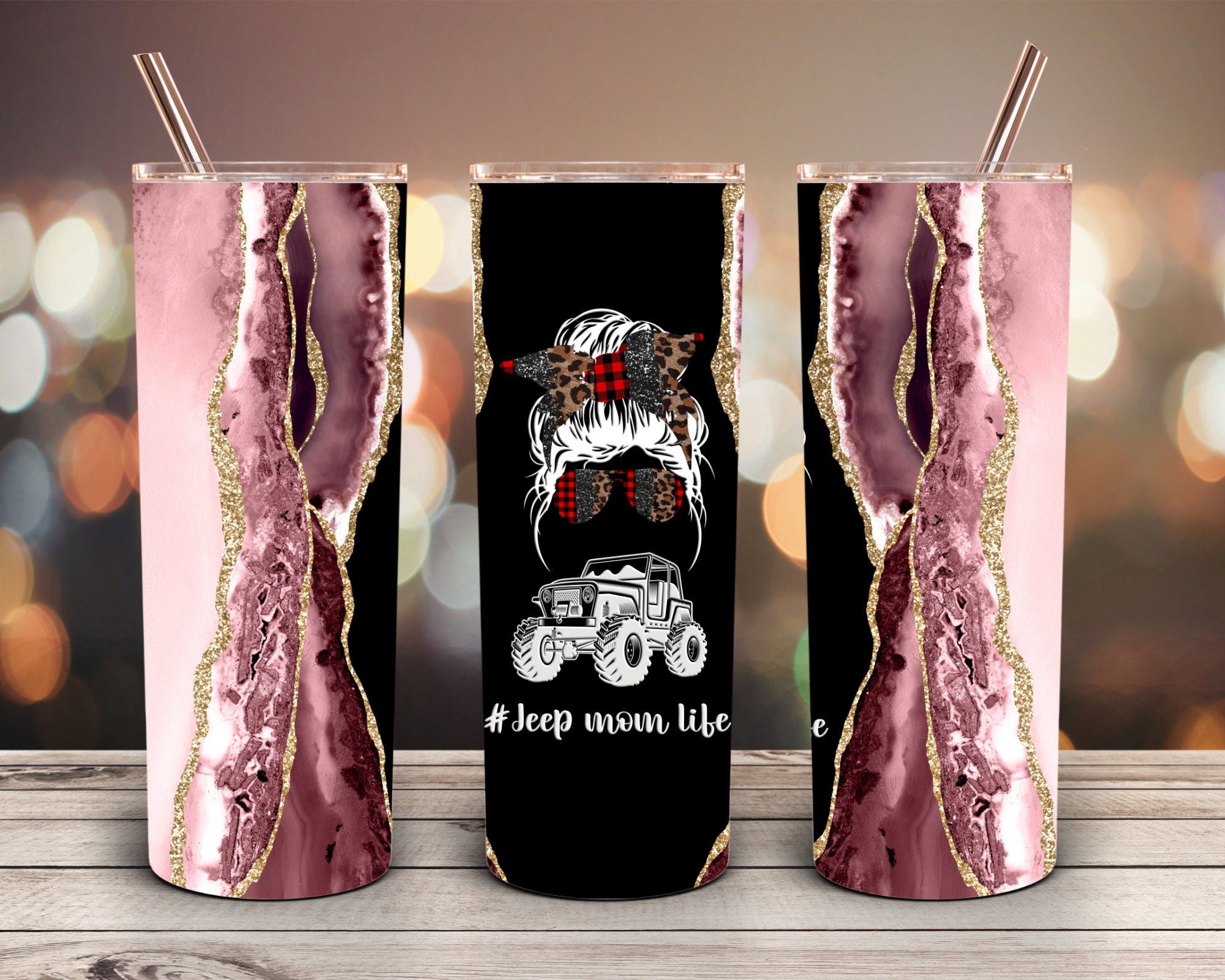 Jeep Mom Life 20 Oz Skinny Tumbler Sublimation Wrap Designs Etsy
