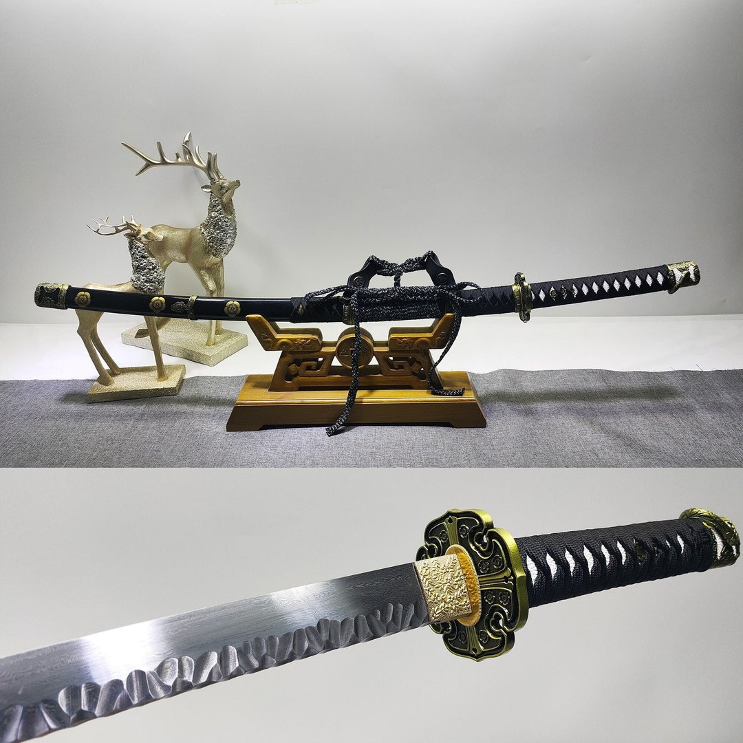 Handcrafted Katana Sword, Personalized Katana Sword, Damascus Folded ...