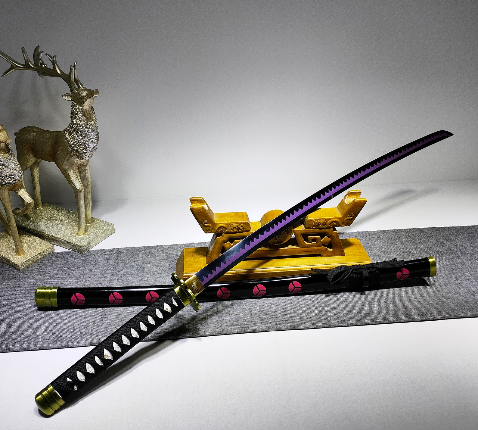 Hand-made Black purple blade anime swords are real katana | Etsy