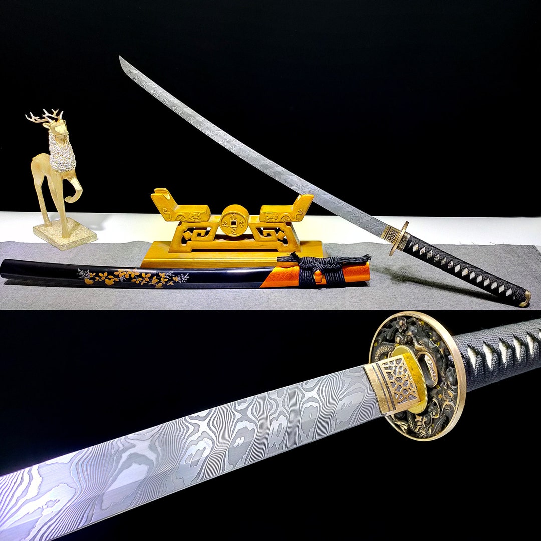 Handicraft Collection，damascus Steel Katana Sword, Handmade Genuine ...