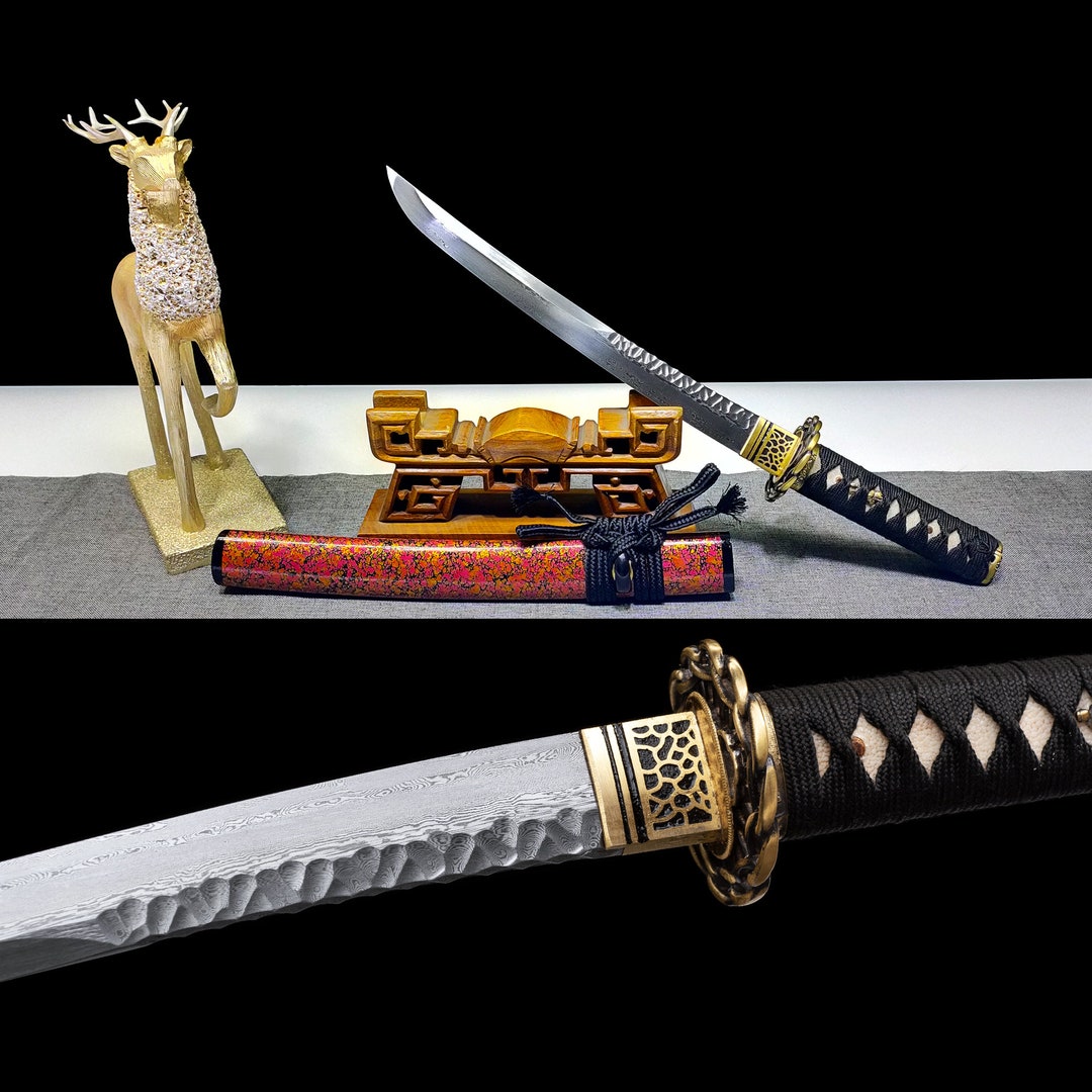 Handcrafted Katana Sword Tanto Damas Folded Steel Katana - Etsy