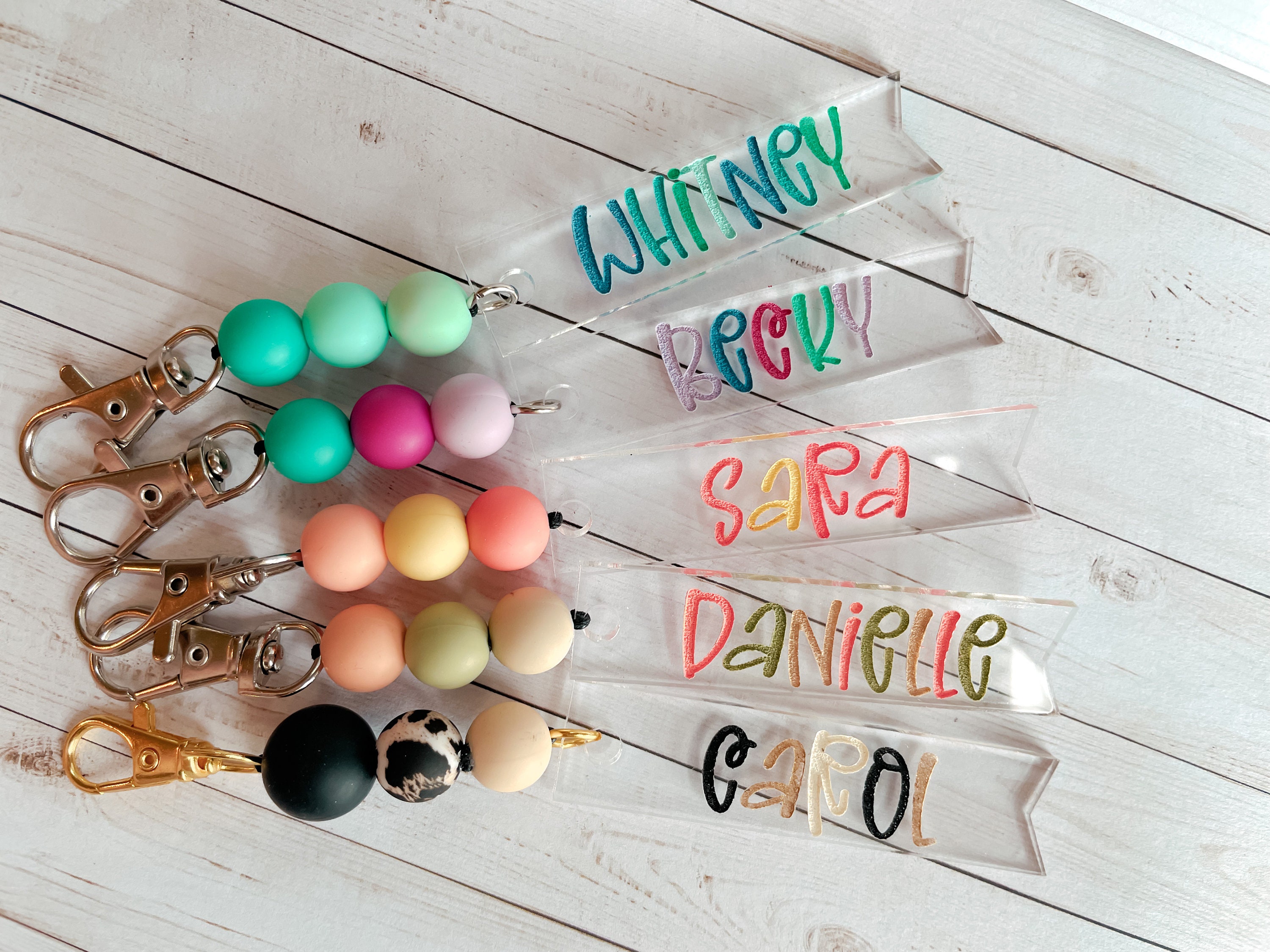 Silicone Bead Colorful Clear Acrylic Banner Personalized - Etsy