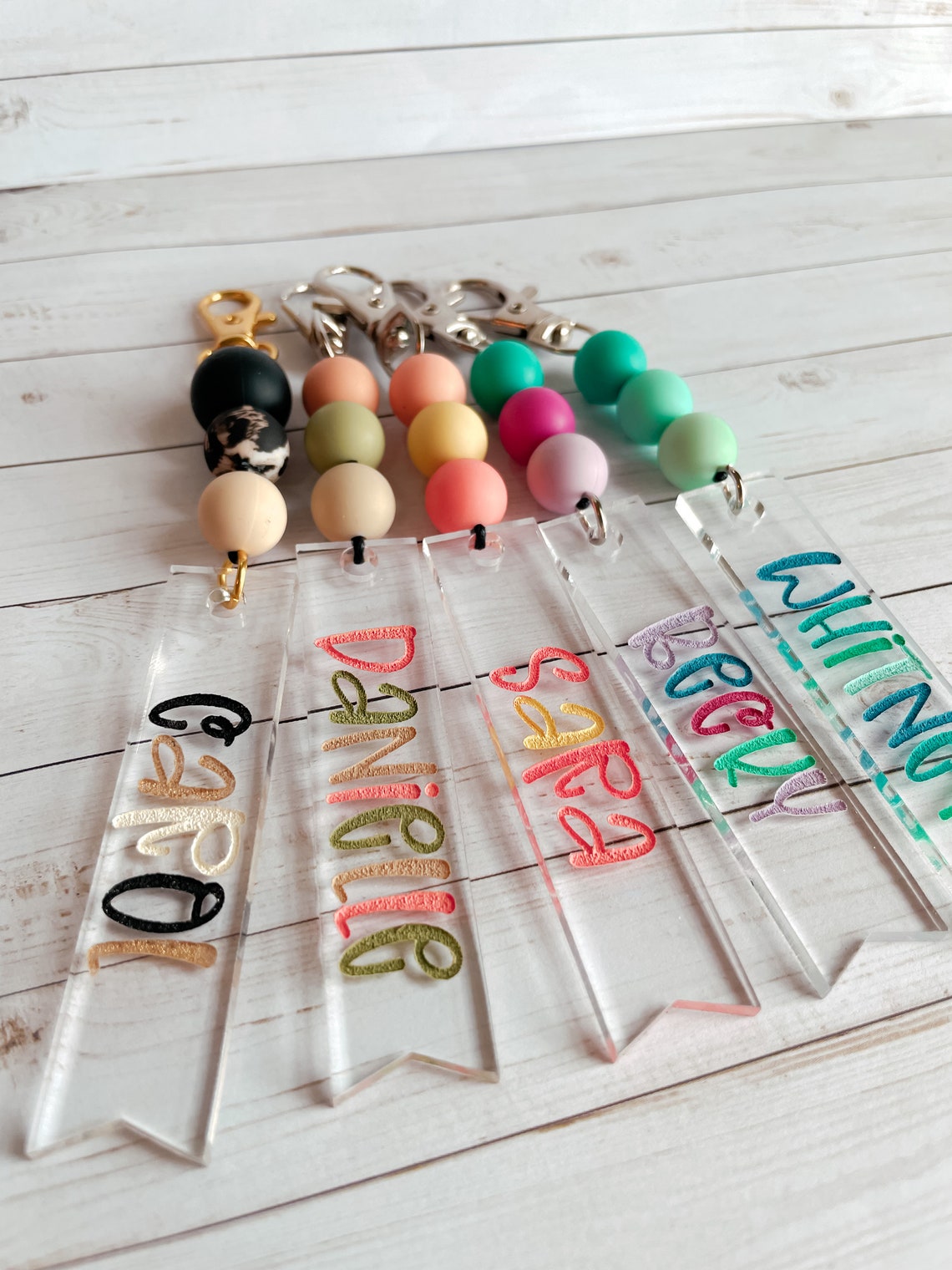 Silicone Bead Colorful Clear Acrylic Banner Personalized - Etsy