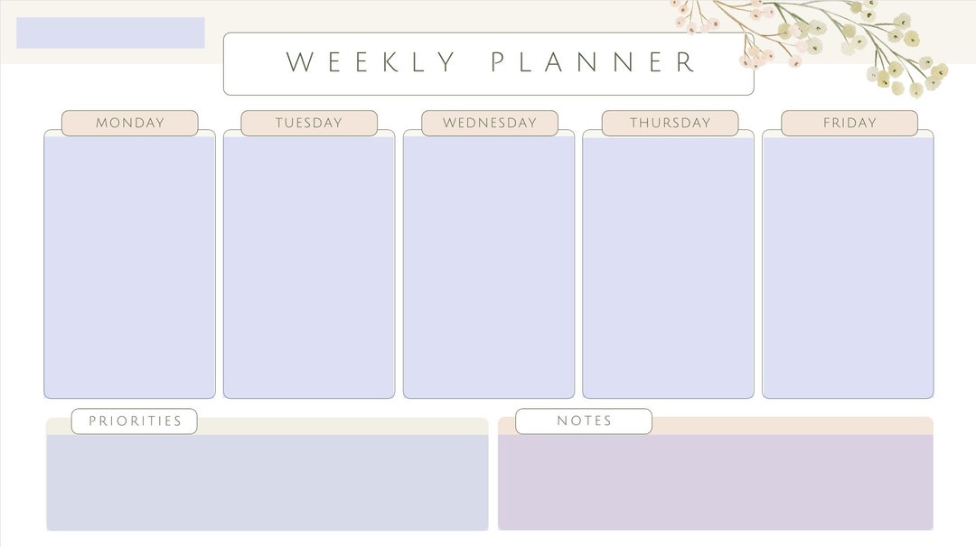 Fillable Weekly Planner - Etsy