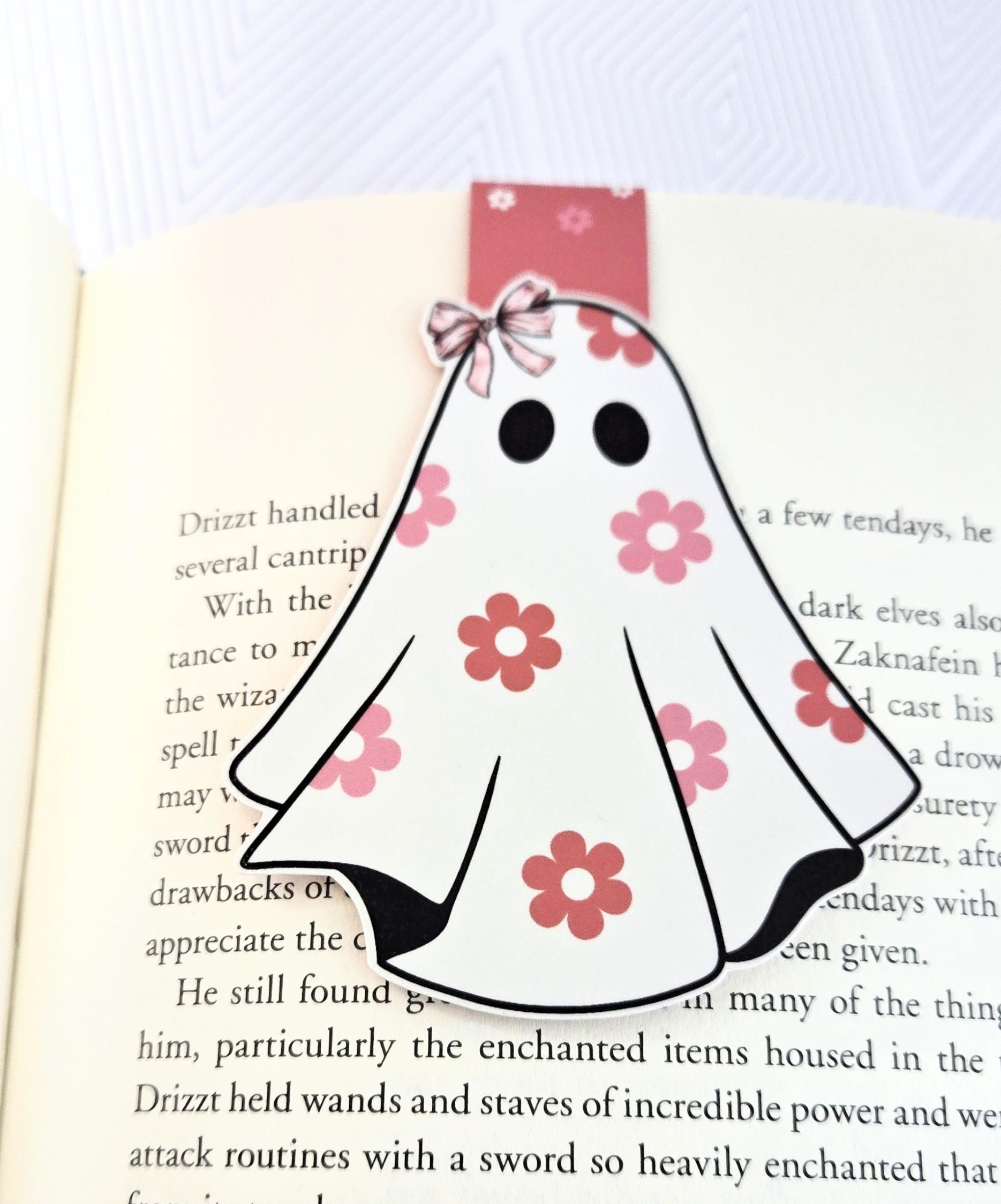 Coquette Pink Bows Ghost Magnetic Bookmark | Magnetic Bookmark | Book ...