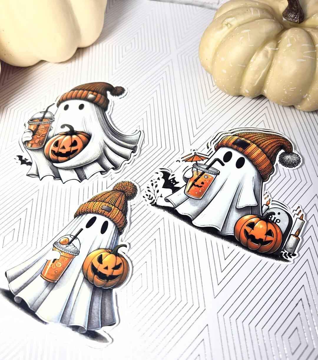Cozy Coffee Boo Sticker Pack | Vinyl Die Cut Sticker Pack | Waterproof ...