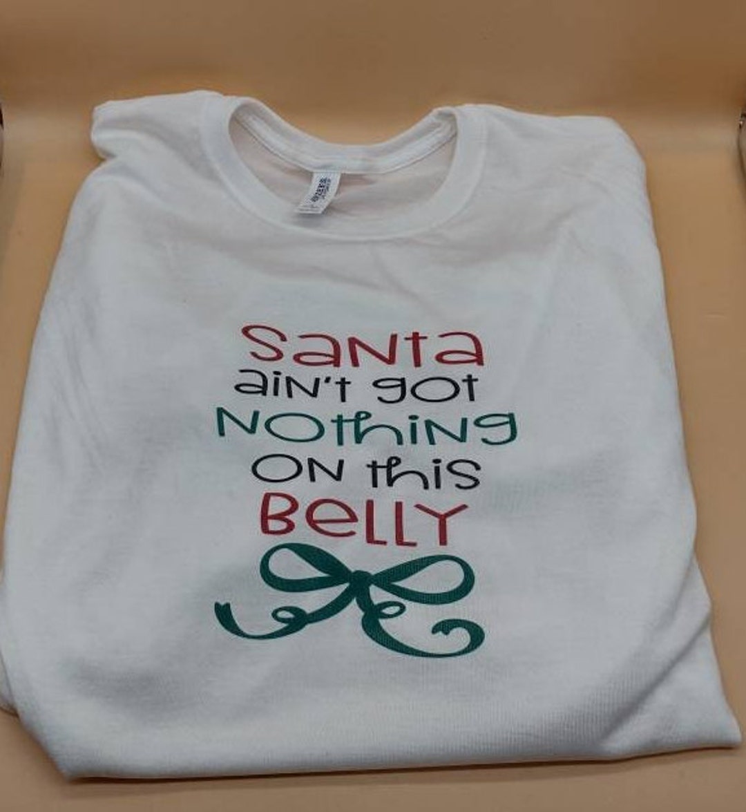 Santa Belly Shirt-santa Pregnant Belly Shirt- Pregnant Christmas Tshirt ...