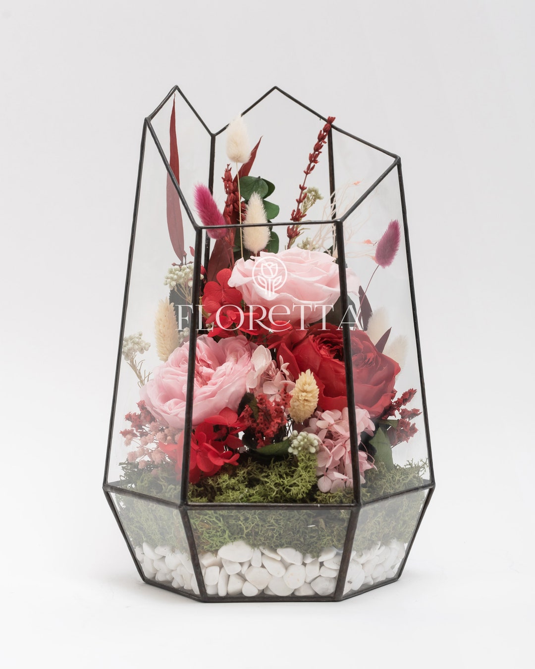 Rose Under Glass,preserved Flowers,handmade Bouquet,preserved Rose ...